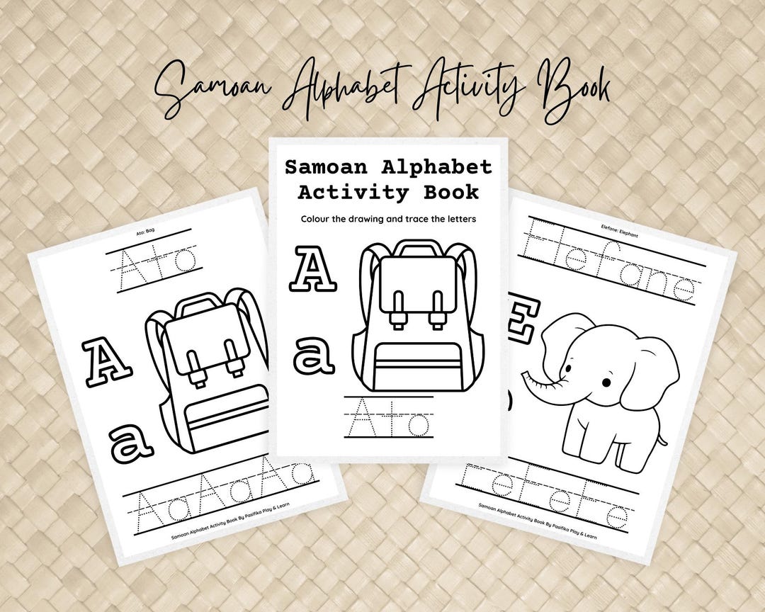 Printable Samoan Alphabet Activity Book: Learn Samoan (digital Download ...