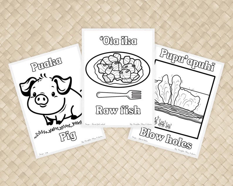 Tongan Children's Colouring Book: Learn Language & Culture (30 Pages ...