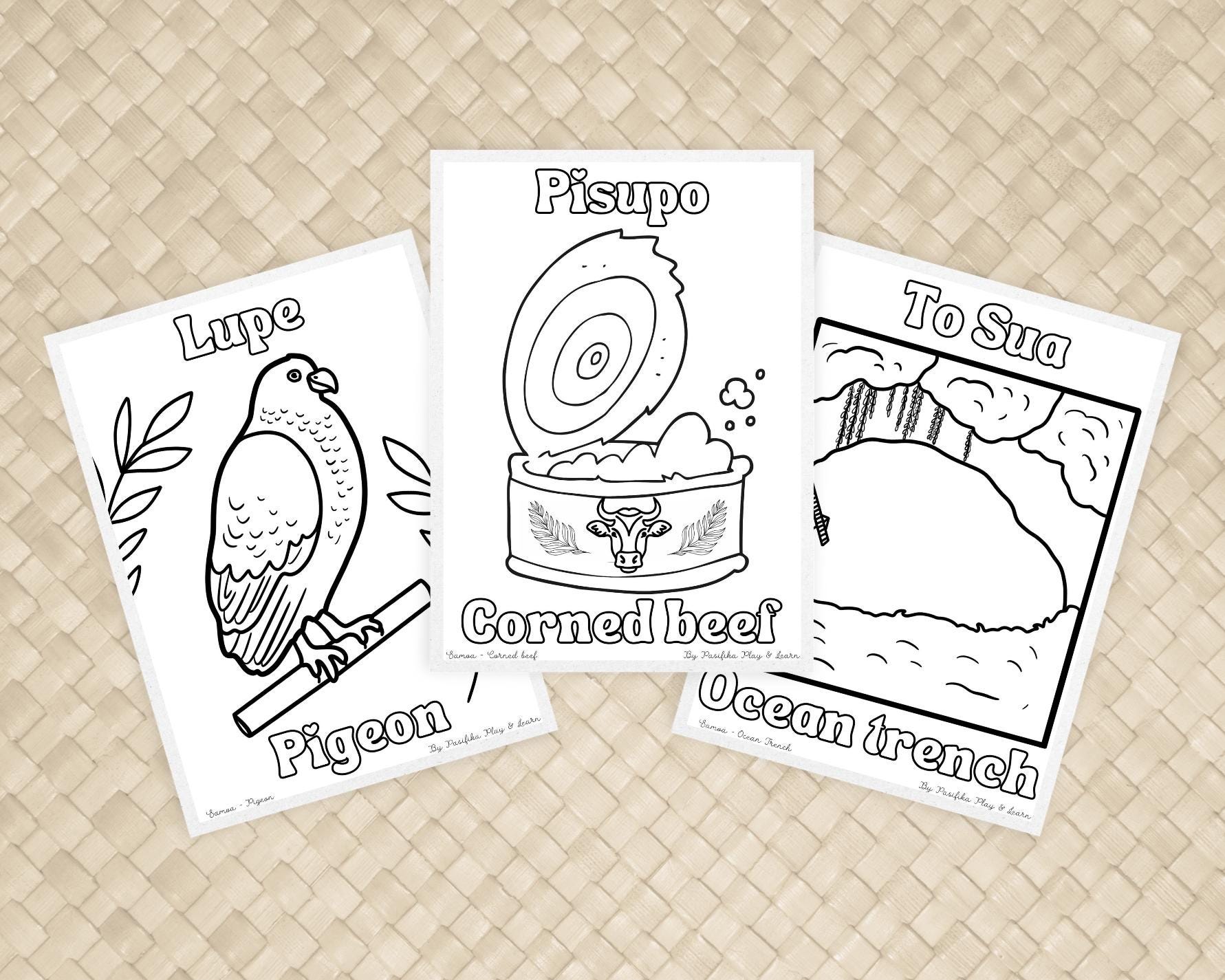 Printable Samoan Children's Colouring Book | Learn Samoan Language ...