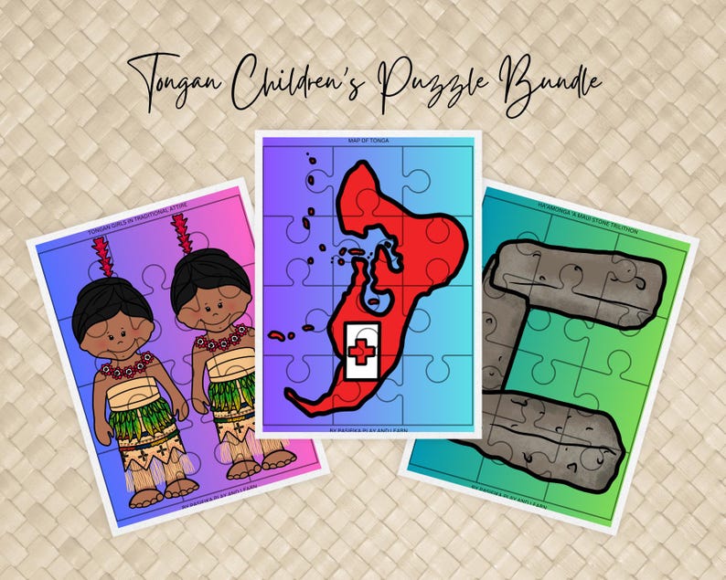 Tongan Puzzle Bundle: Cultural Learning Activity for Kids (digital ...