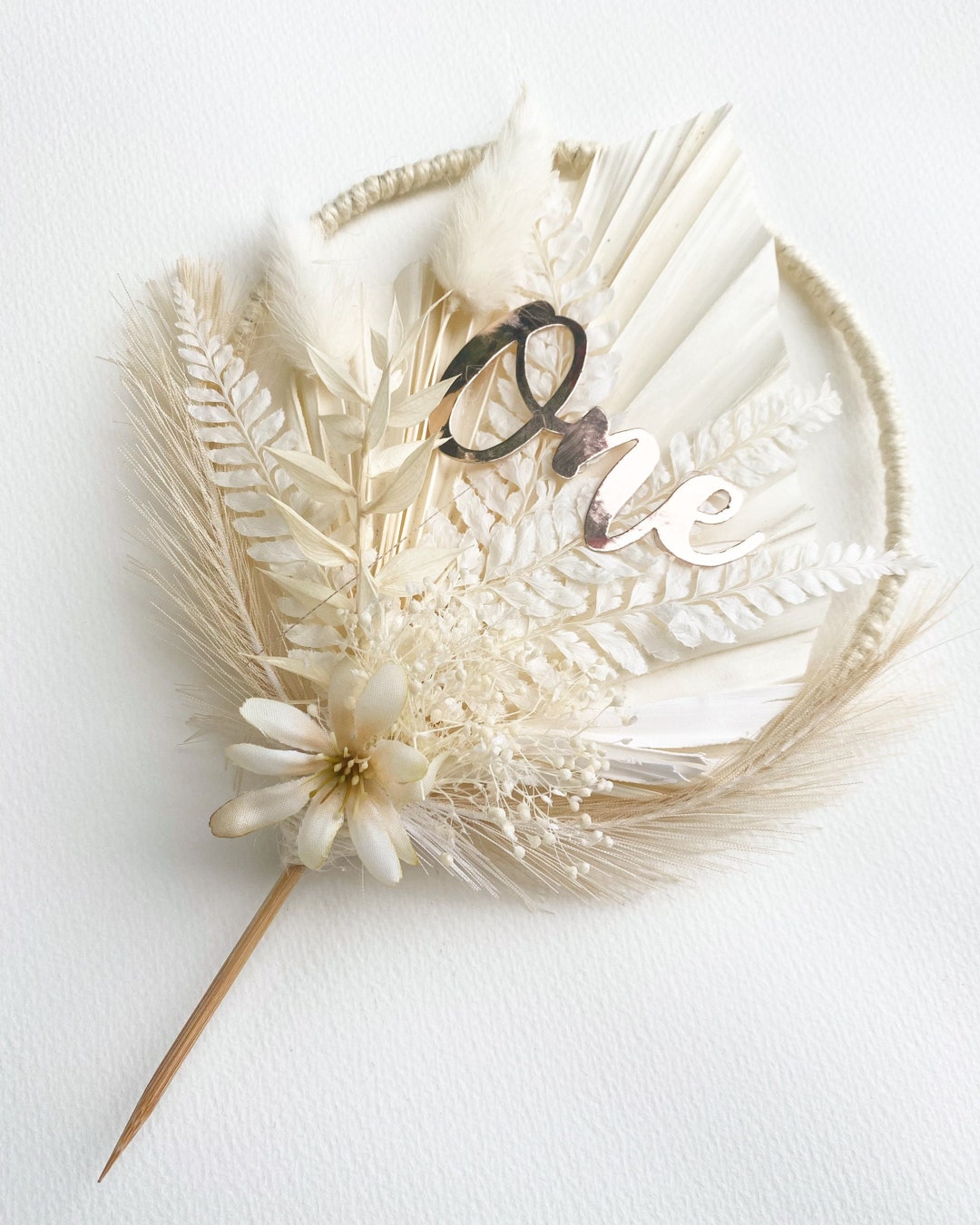 One Cake Topper/first Birthday/dried Palm Topper/pampas/cake Pick/girl ...