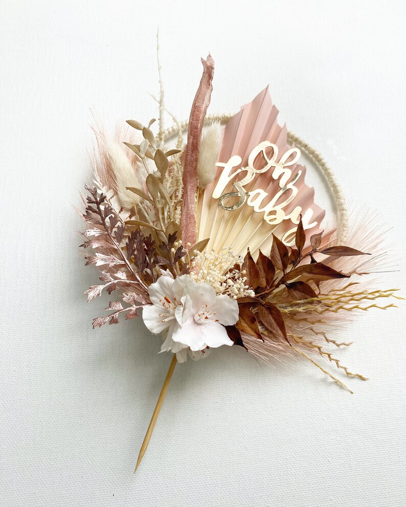 Baby Cake Topper/palm/dried Palm Topper/pampas/cake Pick/oh - Etsy