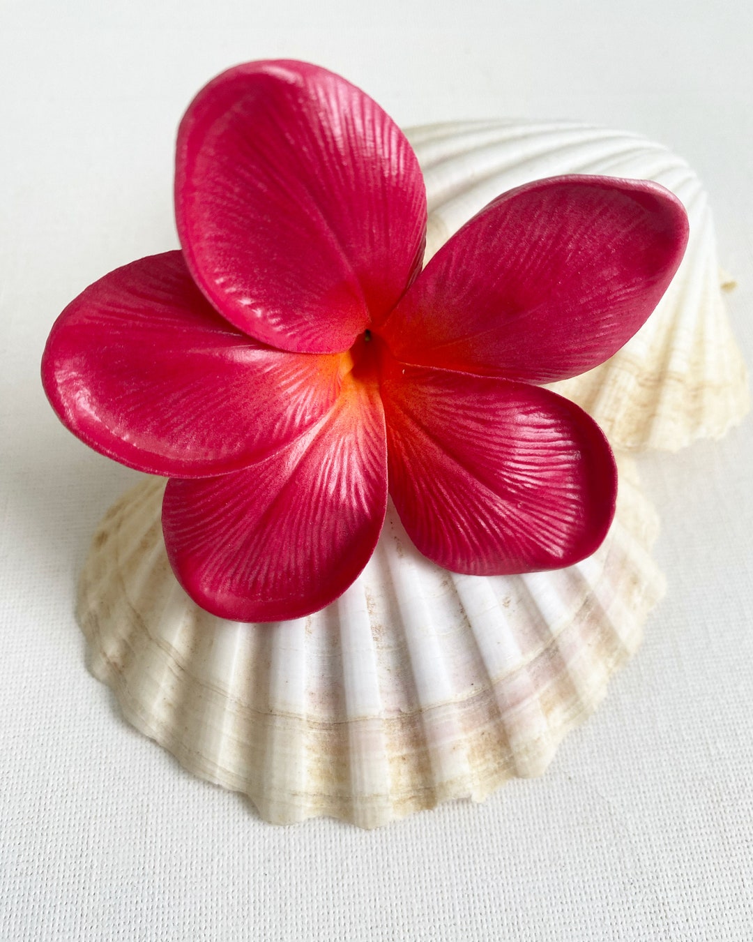 Dark Red Pink Plumeria Hair Flower/hair Flower/frangipani Hair Flower ...
