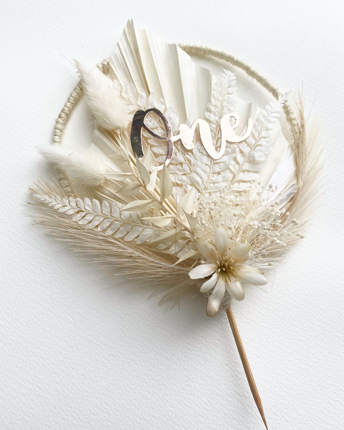 One Cake Topper/first Birthday/dried Palm Topper/pampas/cake - Etsy