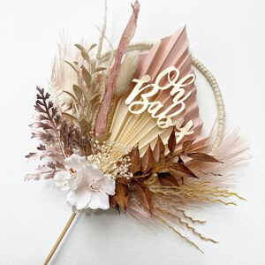 Baby Cake Topper/palm/dried Palm Topper/pampas/cake Pick/oh Baby/girl ...
