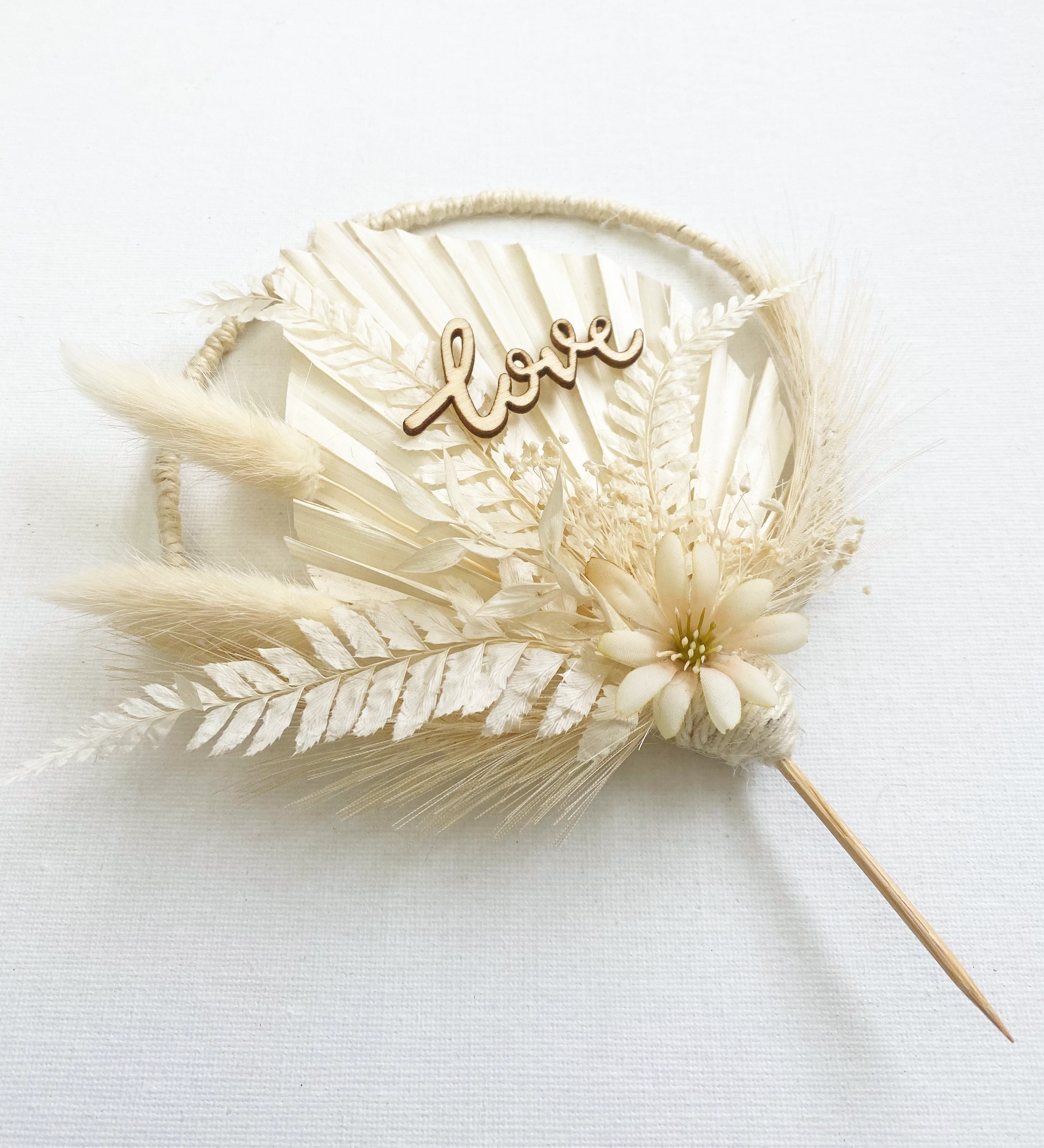Love Cake Topper/palm/dried Palm Topper/pampas/cake | Etsy