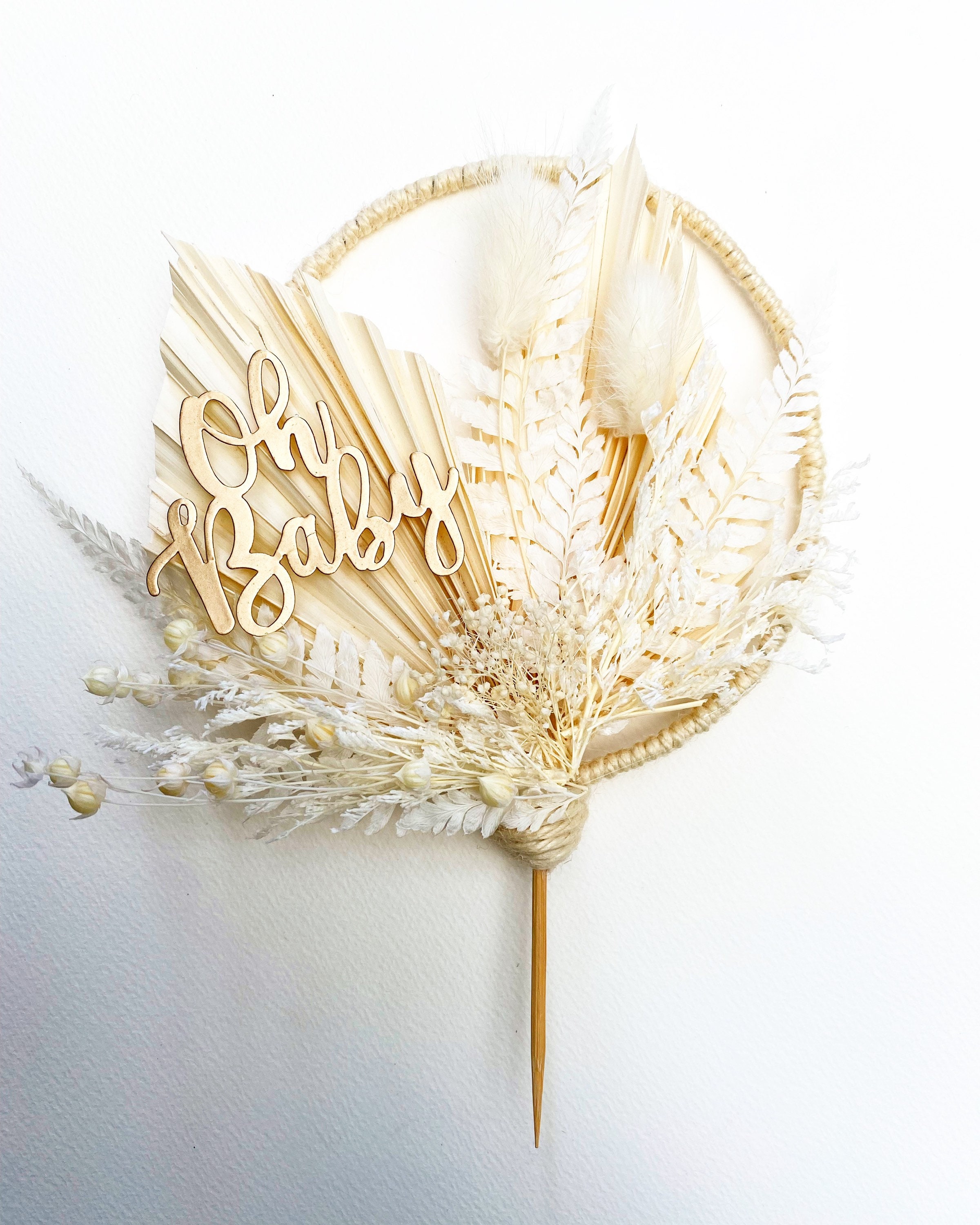 Baby Cake Topper/palm/dried Palm Topper/pampas/cake Pick/oh | Etsy