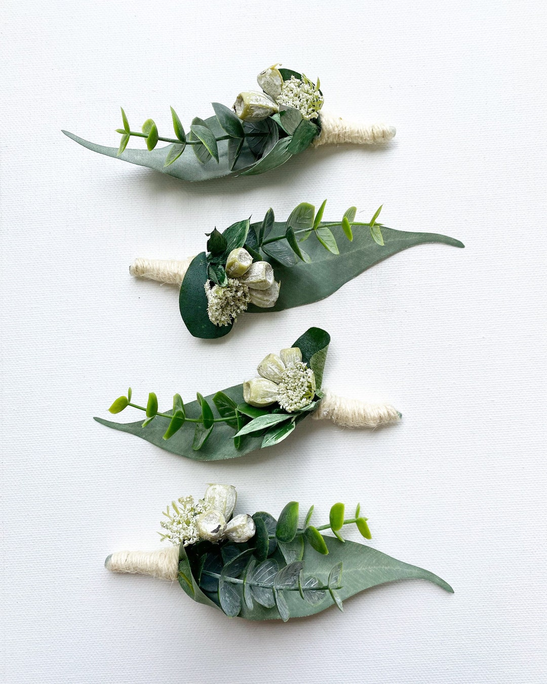 Eucalyptus Gum Nut Buttonhole/eucalyptus Leaf/green Leaf Buttonhole ...