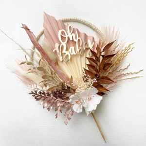 Baby Cake Topper/palm/dried Palm Topper/pampas/cake Pick/oh Baby/girl ...
