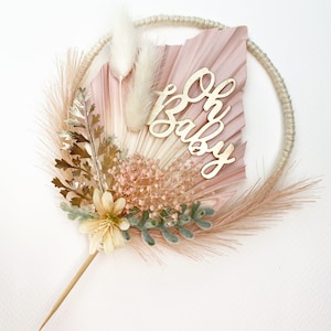 Baby Cake Topper/palm/dried Palm Topper/pampas/cake Pick/oh Baby/girl ...