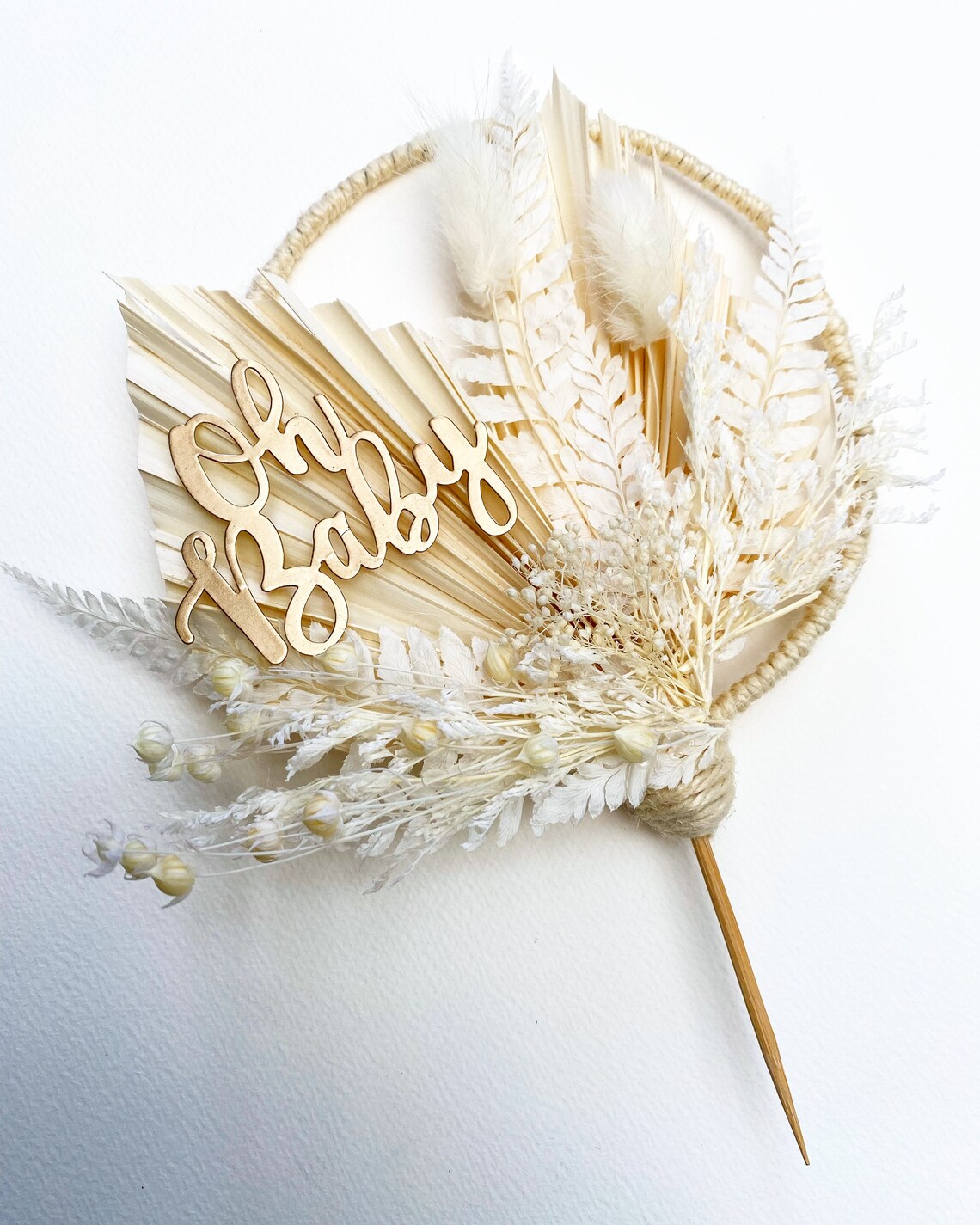 Baby Cake Topper/palm/dried Palm Topper/pampas/cake Pick/oh - Etsy