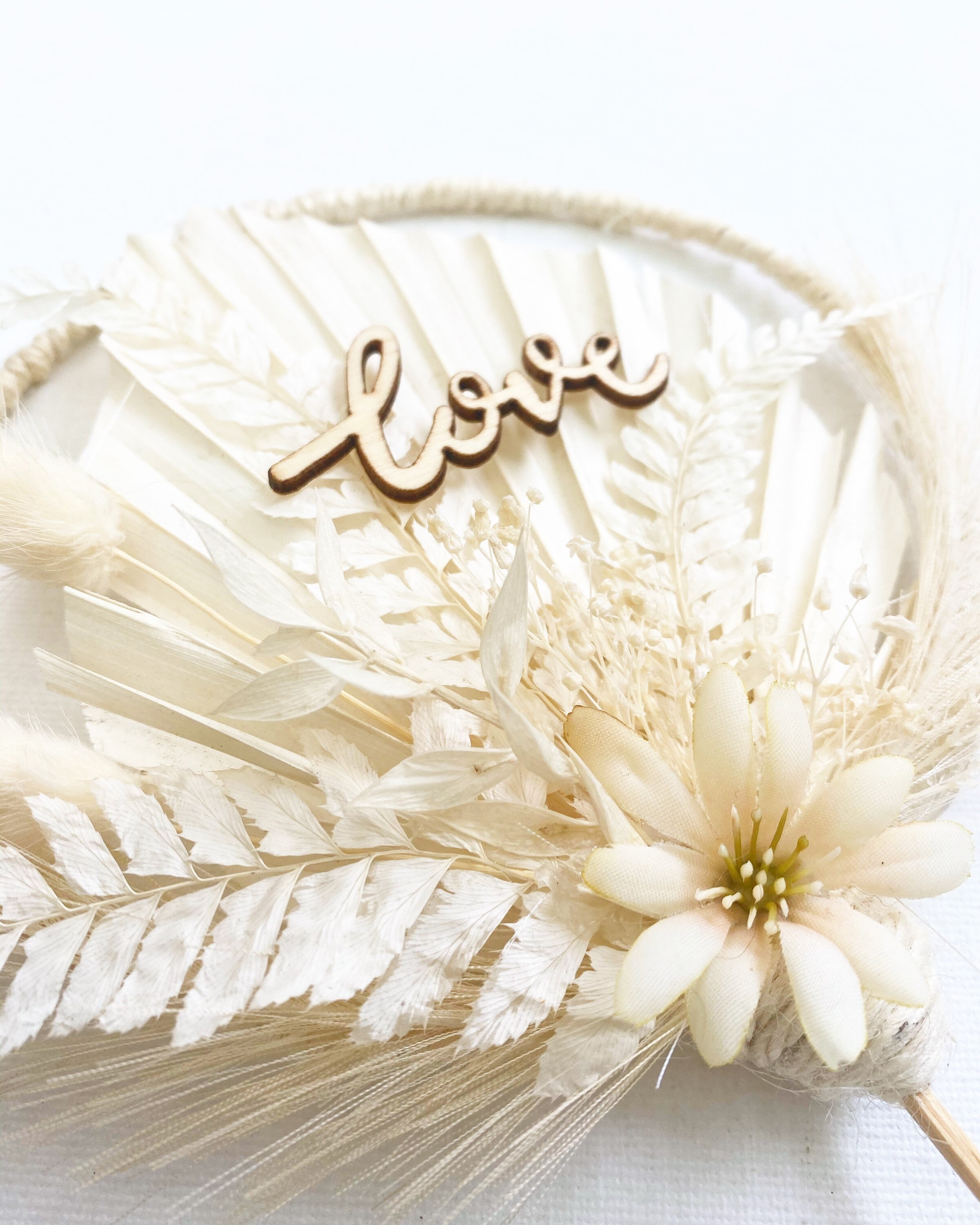 Love Cake Topper/palm/dried Palm Topper/pampas/cake | Etsy