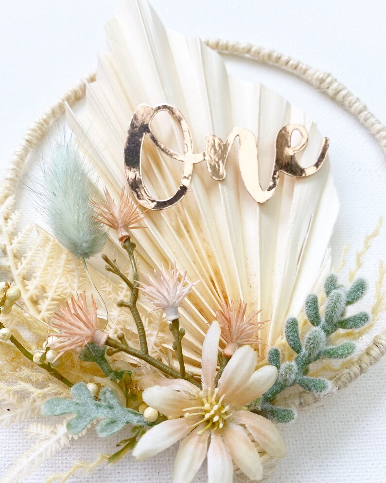 One Cake Topper/first Birthday/dried Palm Topper/pampas/cake | Etsy