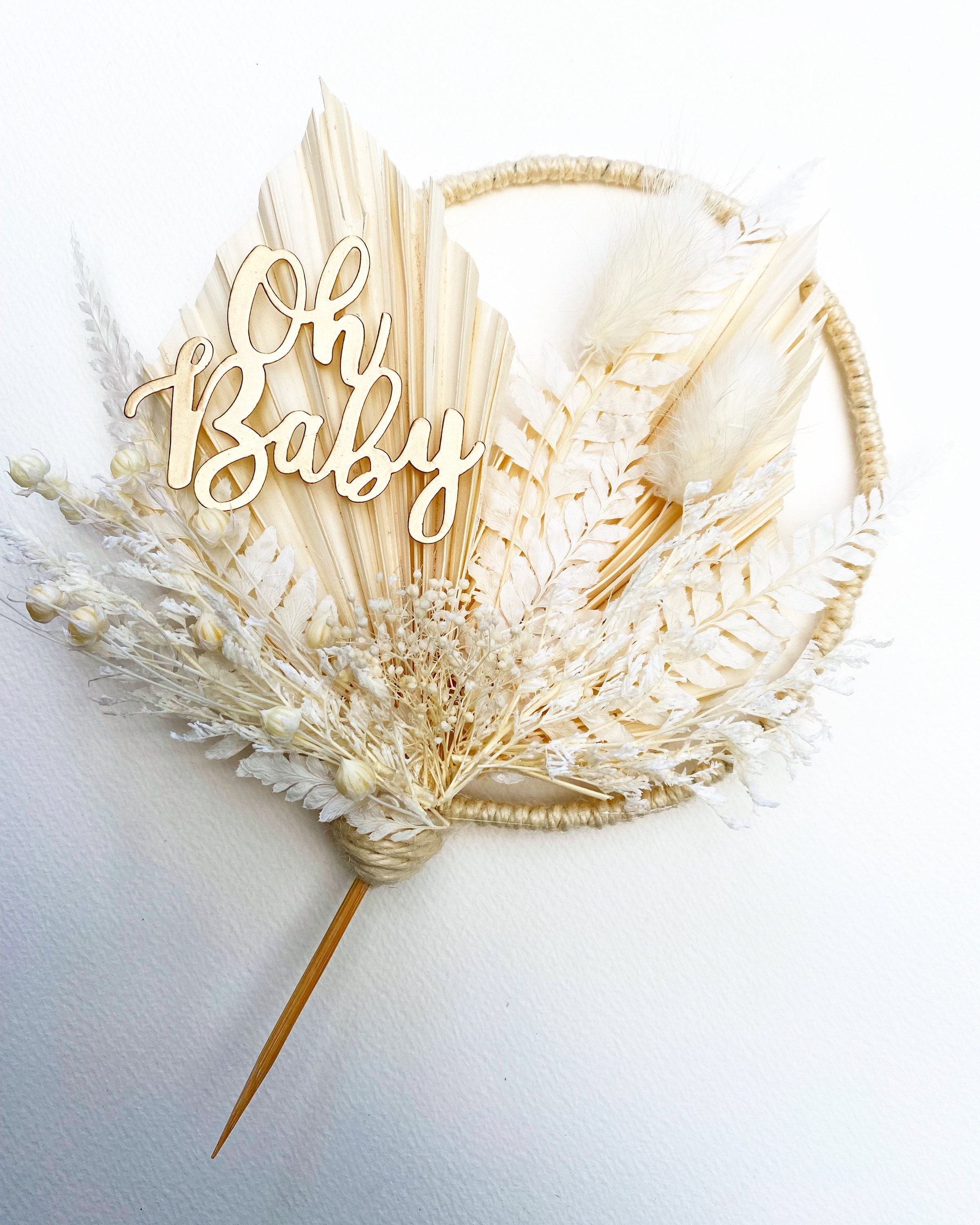 Baby Cake Topper/palm/dried Palm Topper/pampas/cake Pick/oh | Etsy