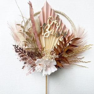 Baby Cake Topper/palm/dried Palm Topper/pampas/cake Pick/oh Baby/girl ...