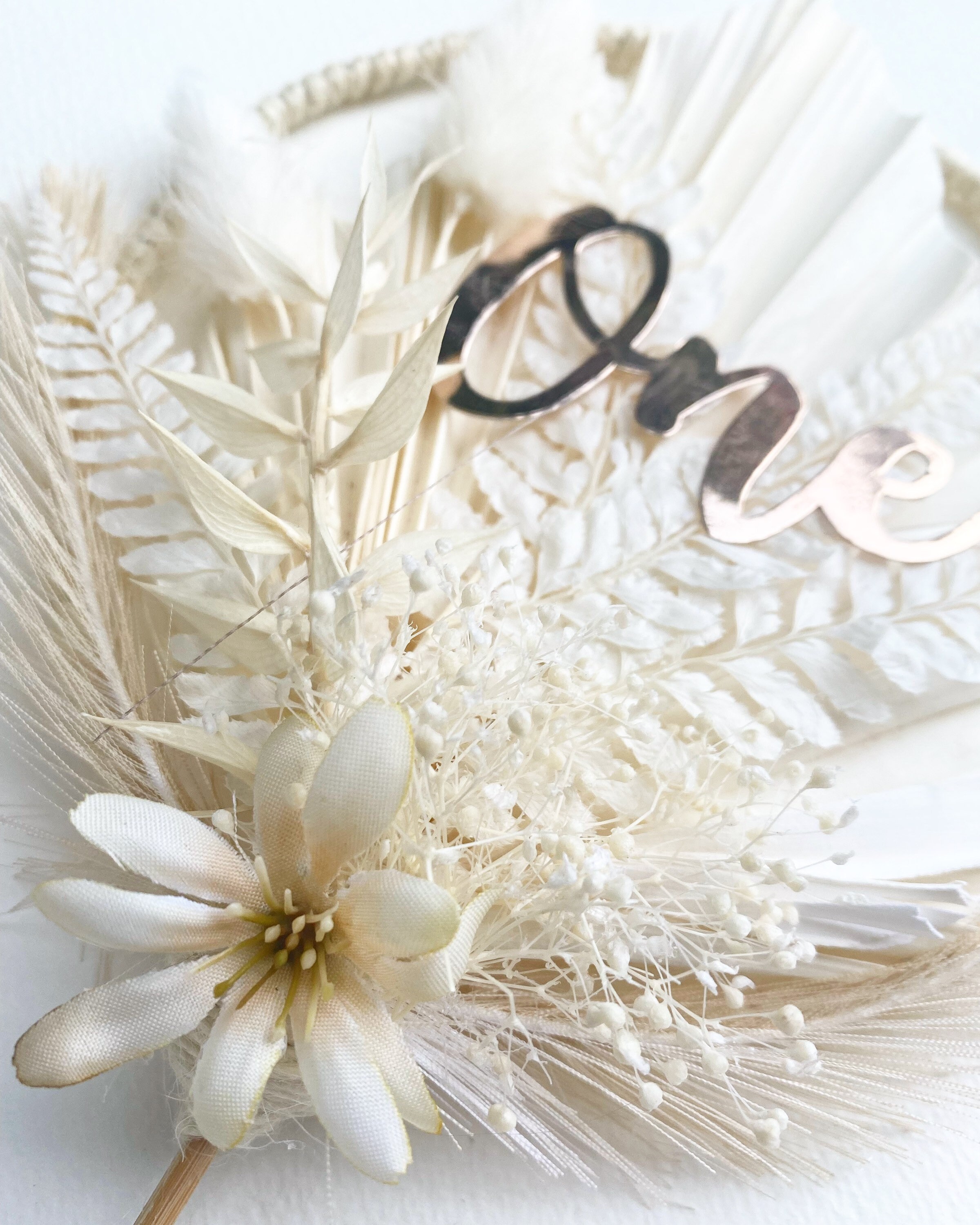 One Cake Topper/first Birthday/dried Palm Topper/pampas/cake - Etsy