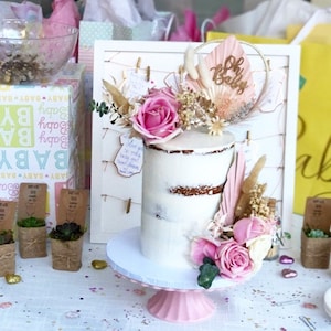 Baby Cake Topper/palm/dried Palm Topper/pampas/cake Pick/oh Baby/girl ...