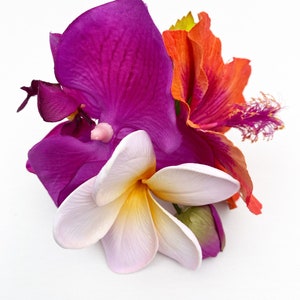 Spanish Dancer Hibiscus Hair Clip/orange Magenta Pink Hibiscus Hair ...