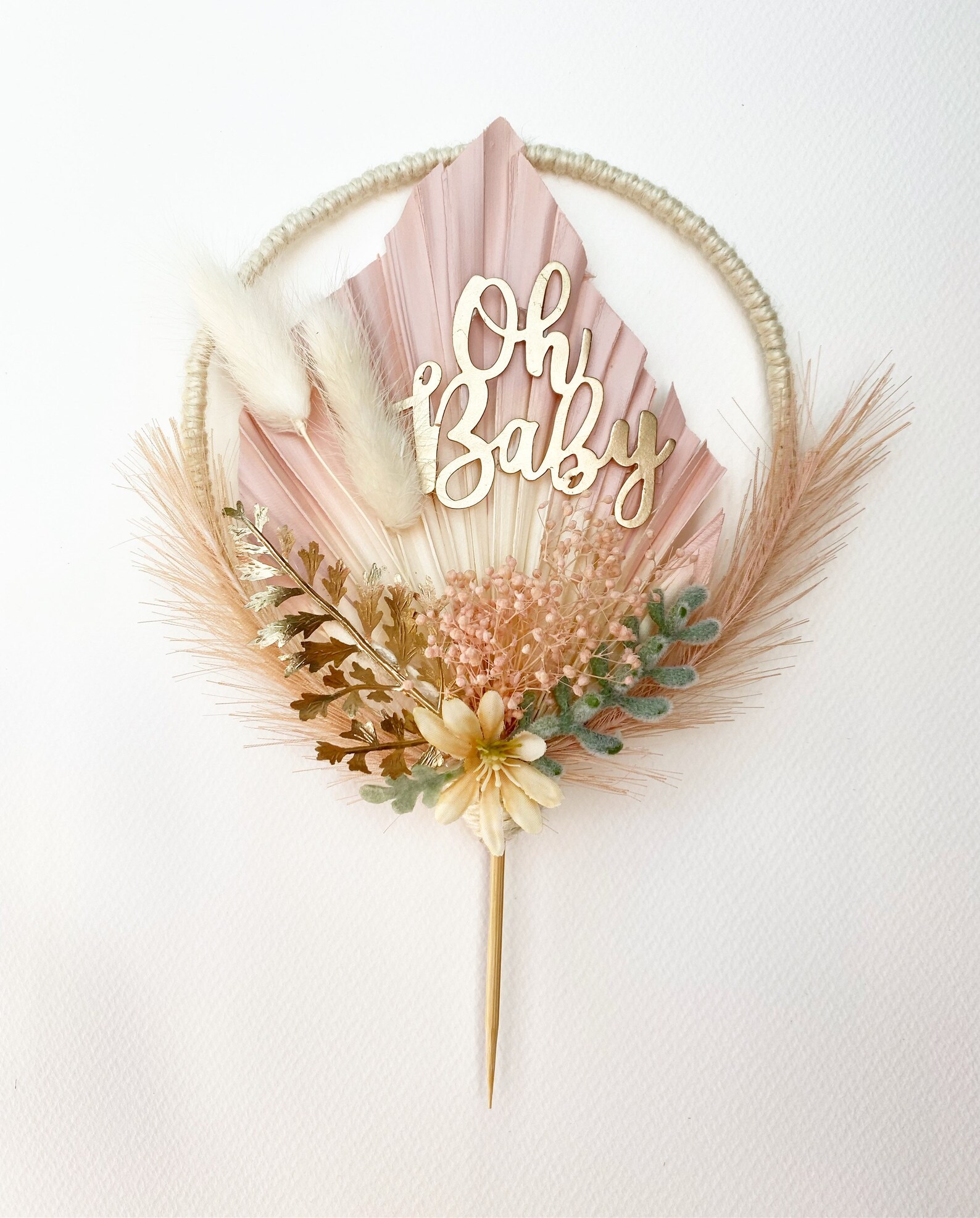 Baby Cake Topper/palm/dried Palm Topper/pampas/cake Pick/oh - Etsy