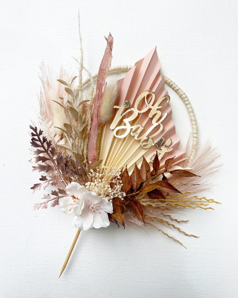 Baby Cake Topper/palm/dried Palm Topper/pampas/cake Pick/oh - Etsy