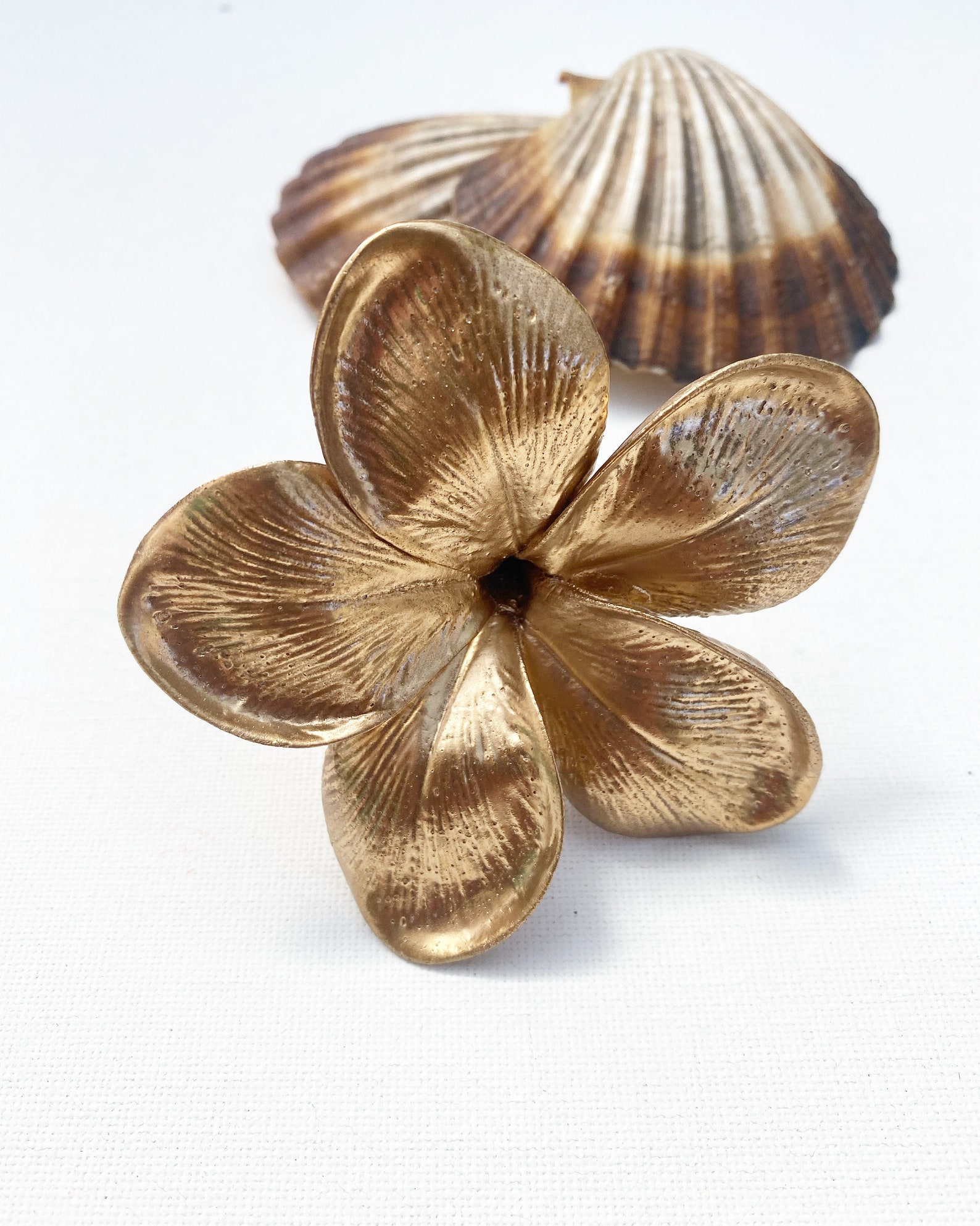 Gold Frangipani Hair Flower, Hawaiian Plumeria Stem (8.5cm) - Etsy