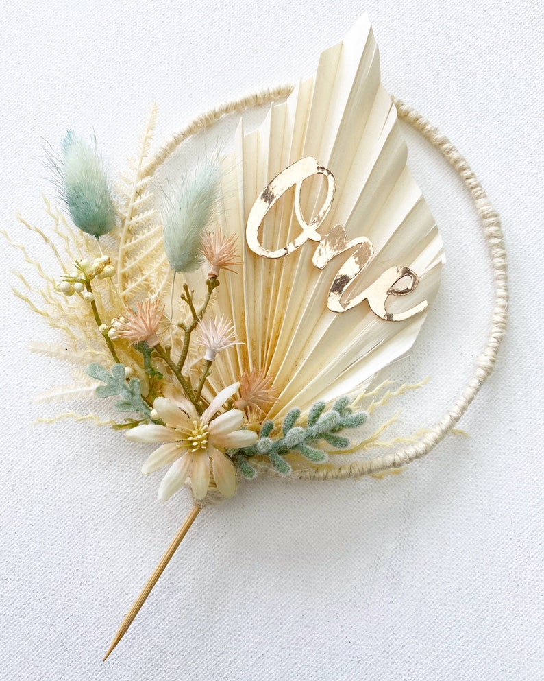 One Cake Topper/first Birthday/dried Palm Topper/pampas/cake | Etsy