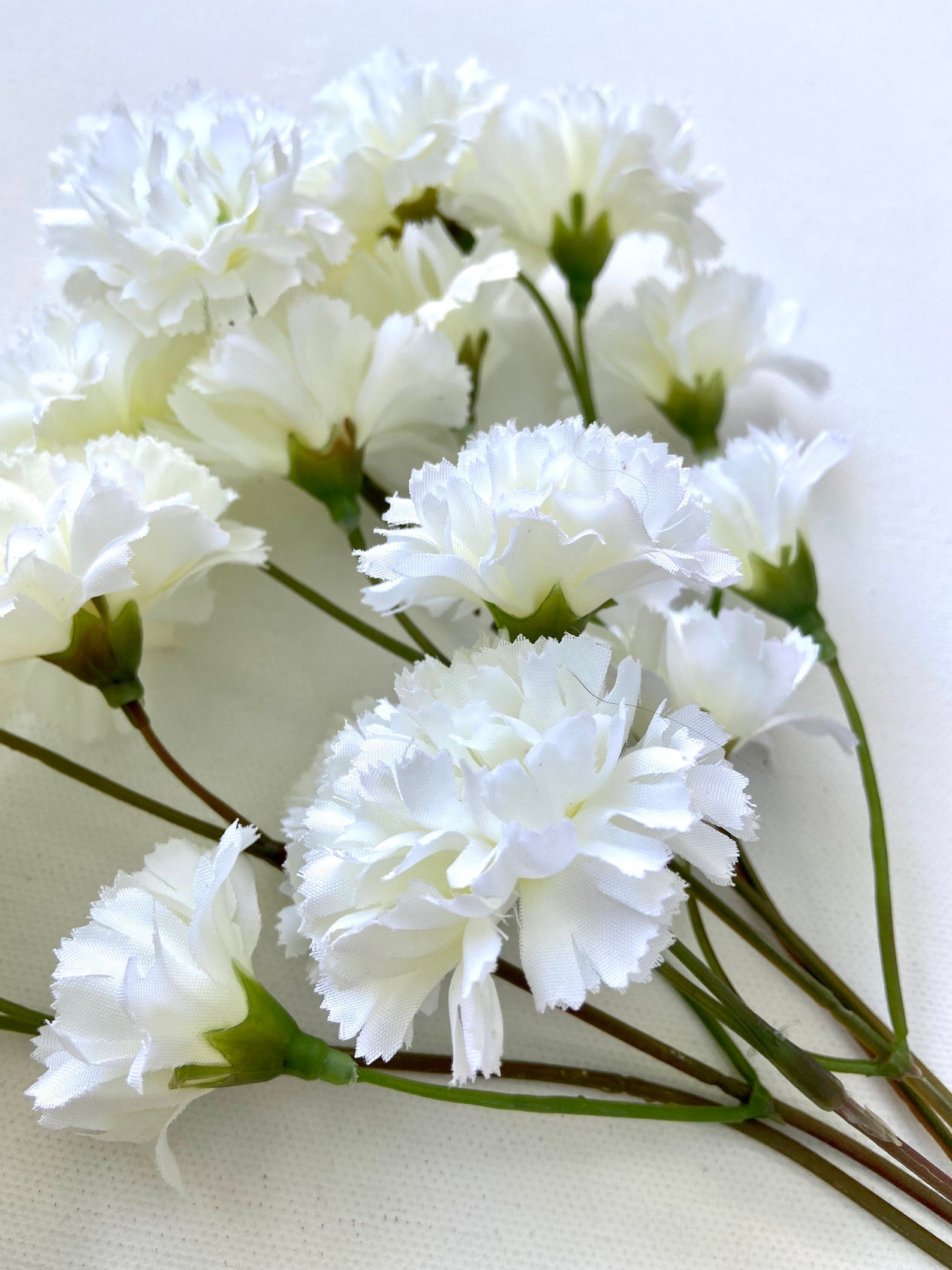 Artificial Mini White Silk Carnation Sprays/floral Decor/cake Topper - Etsy