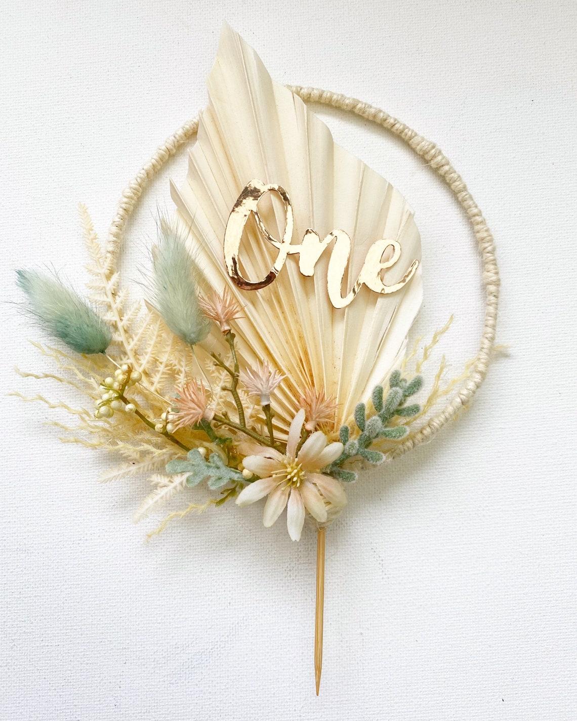 One Cake Topper/first Birthday/dried Palm Topper/pampas/cake | Etsy