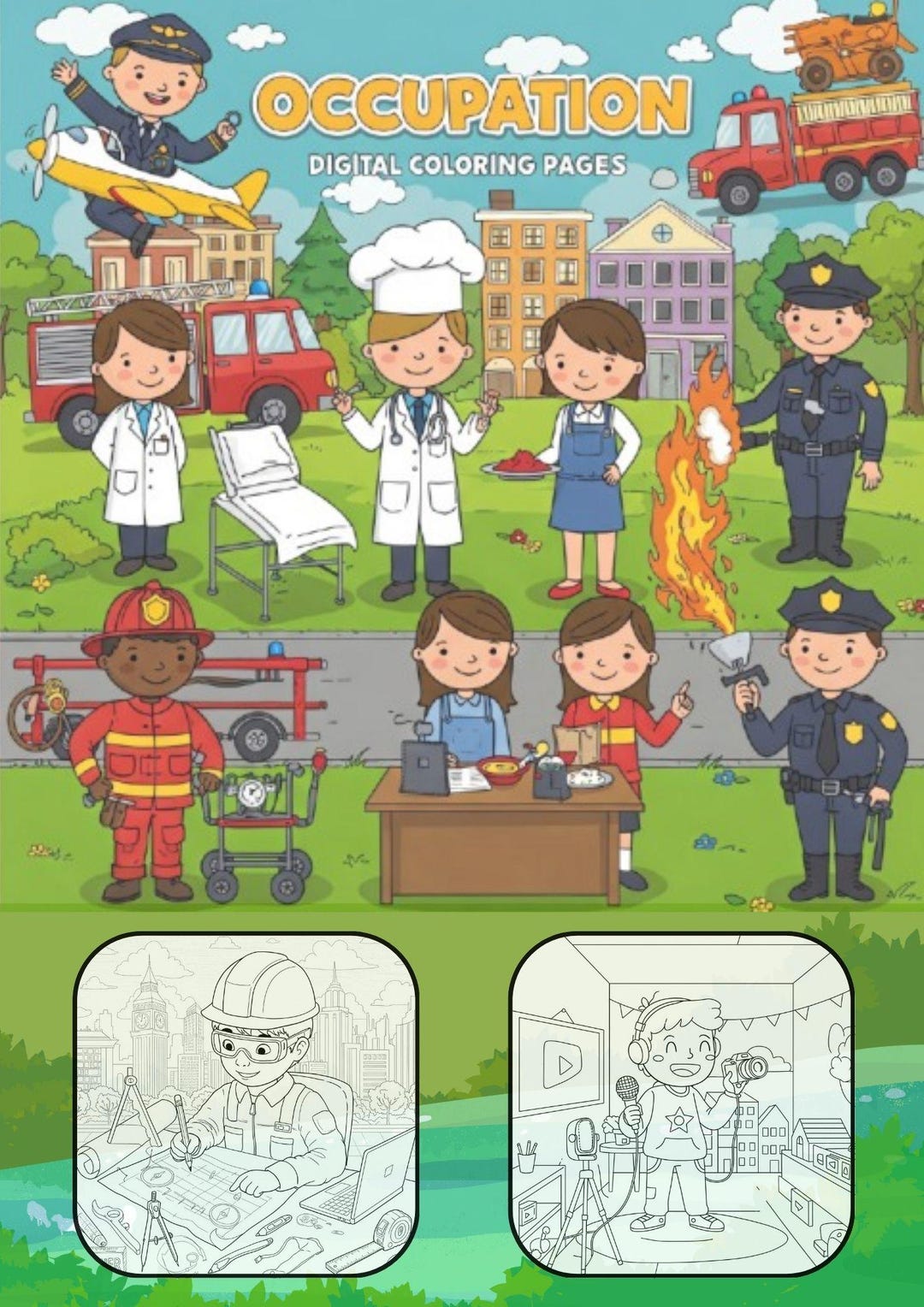 Occupations Coloring Pages for Kids | Career Exploration Printable ...