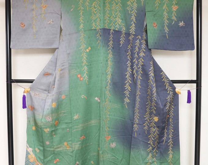 Vintage Japanese Silk Kimono Robe Homongi - Etsy