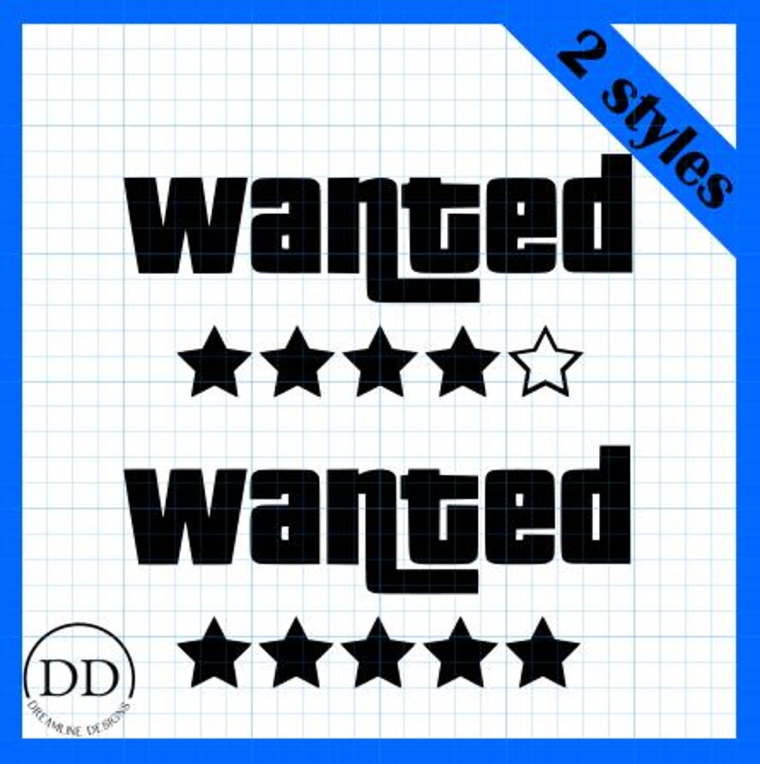 Wanted Level, GTA, PNG, SVG, Digital Download, Cricut, Craft ...