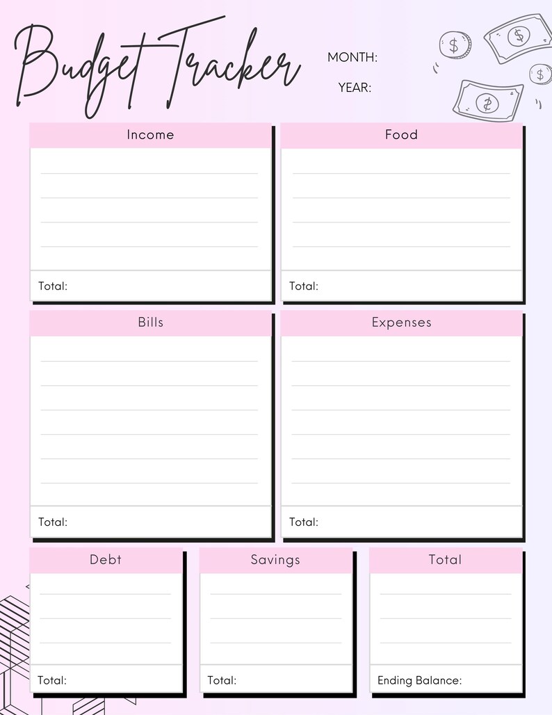 Digital Budget Tracker | Editable in Canva - Etsy