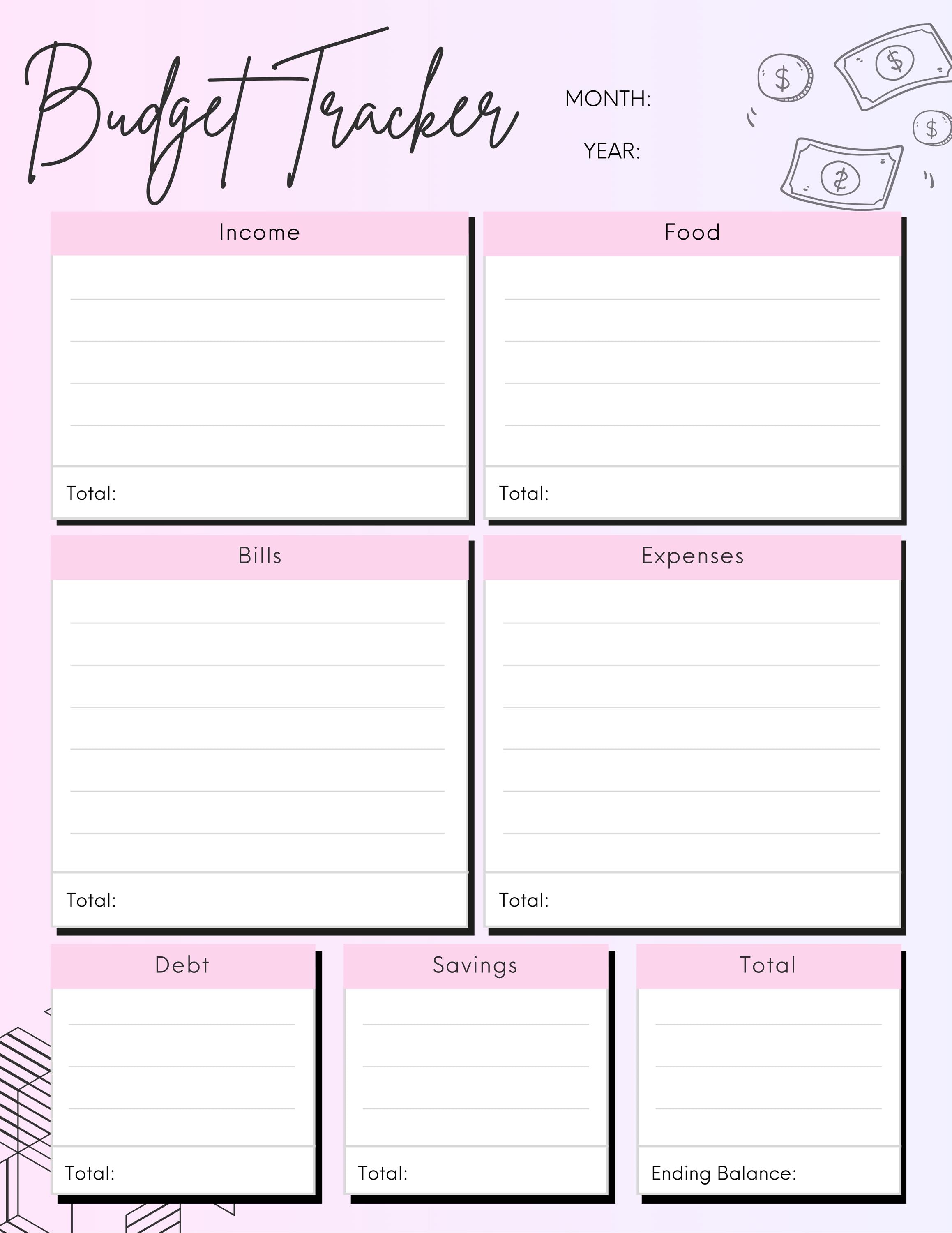 Digital Budget Tracker | Editable in Canva - Etsy