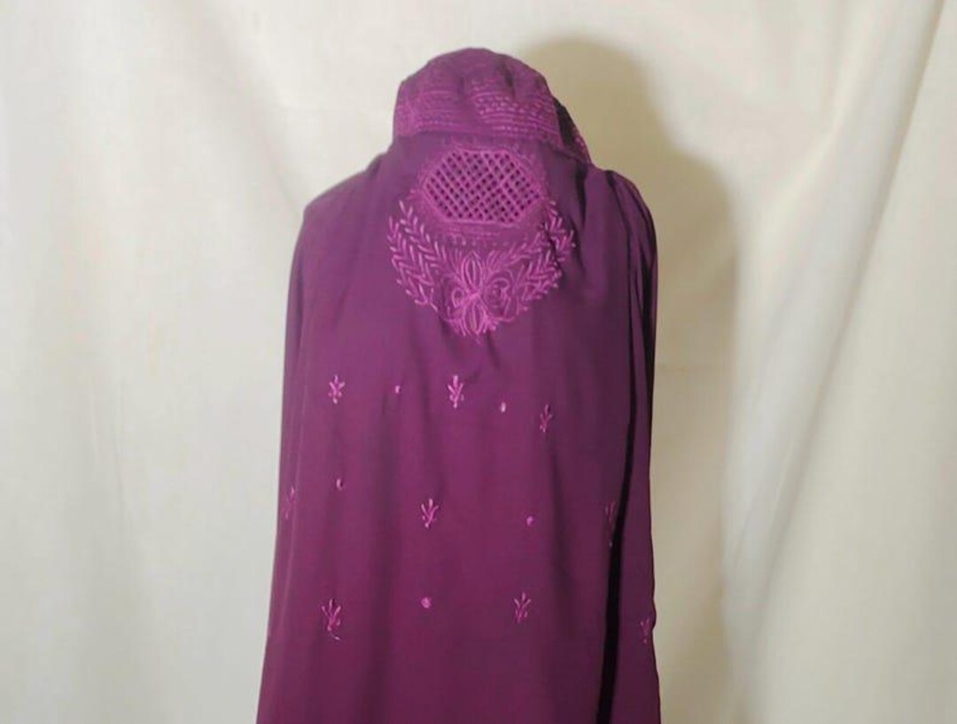 Purple Afghan Burqa Abaya: Muslim Veil, Islamic Kaftan - Etsy
