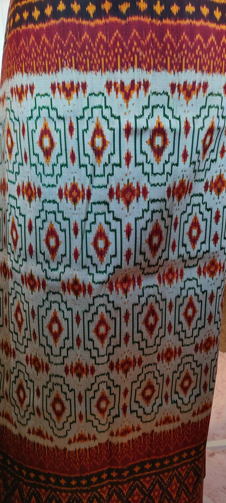 THAI SILK/ Handwoven and Hand Dyed. Surin Thailand Style. Use as Skirt ...