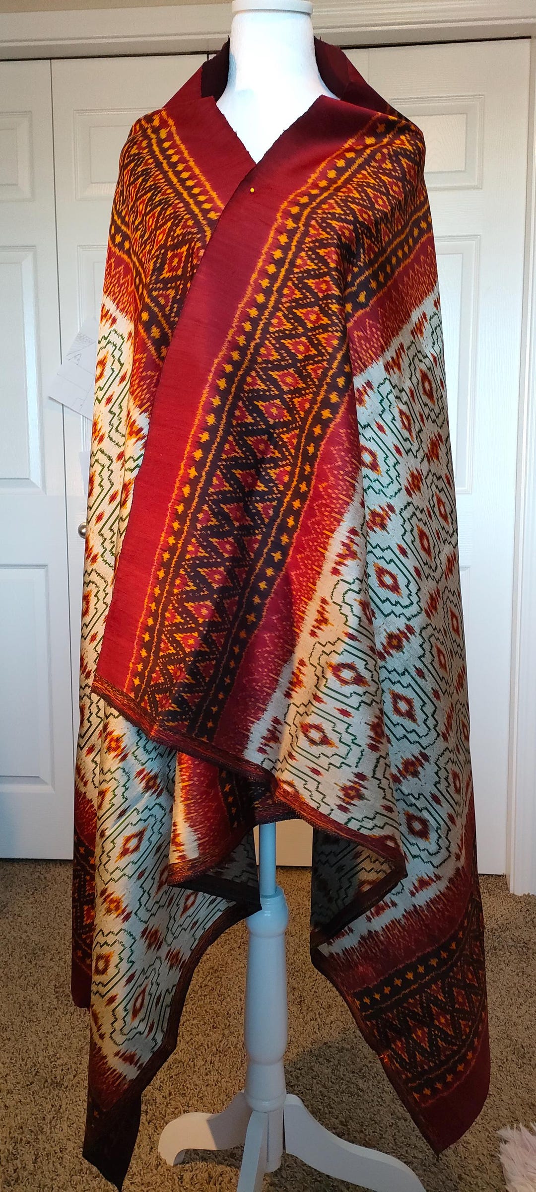 THAI SILK/ Handwoven and Hand Dyed. Surin Thailand Style. Use as Skirt ...