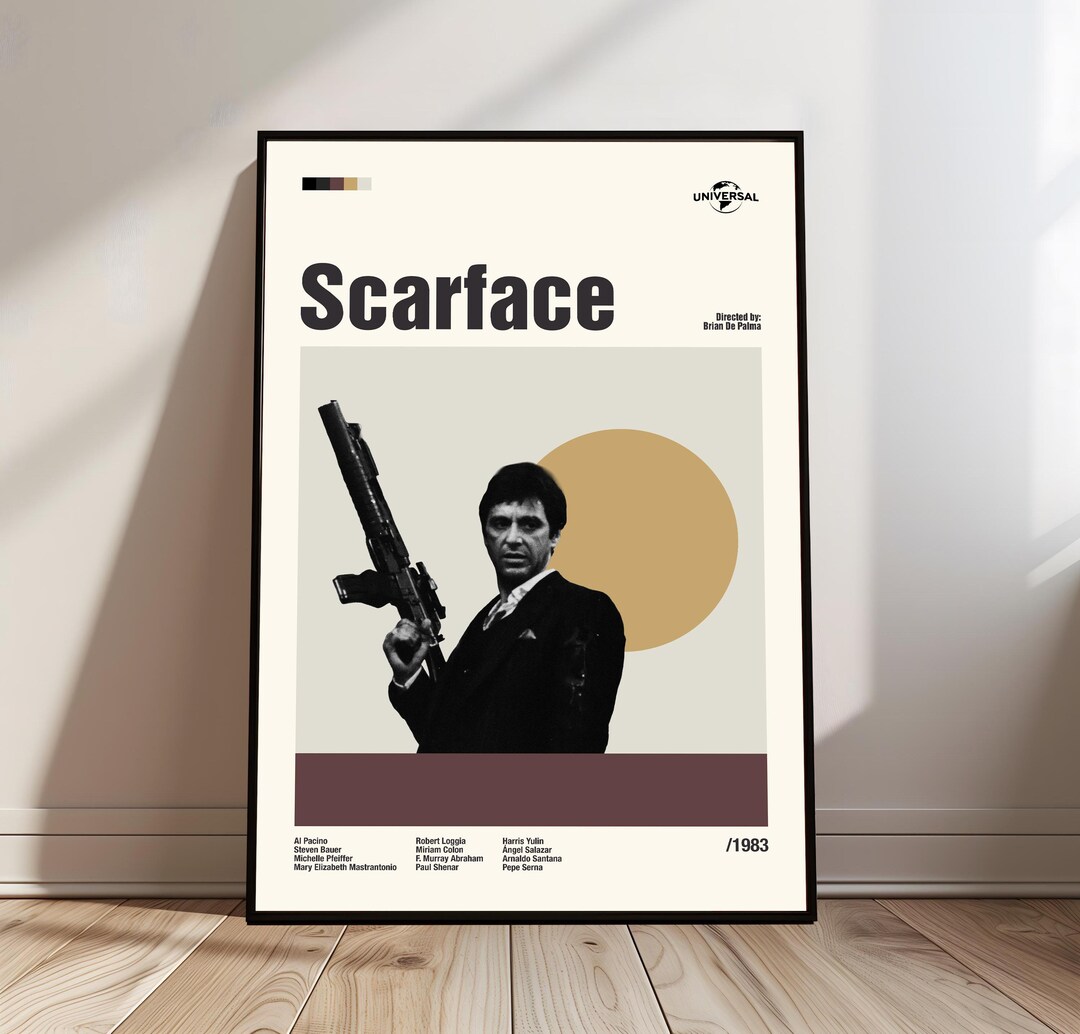 Scarface Poster | Film Poster | Midcentury Modern Art | Minimalist ...
