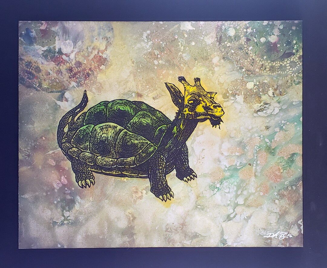 The Gurtle Painting = Turtle + Giraffe - Etsy