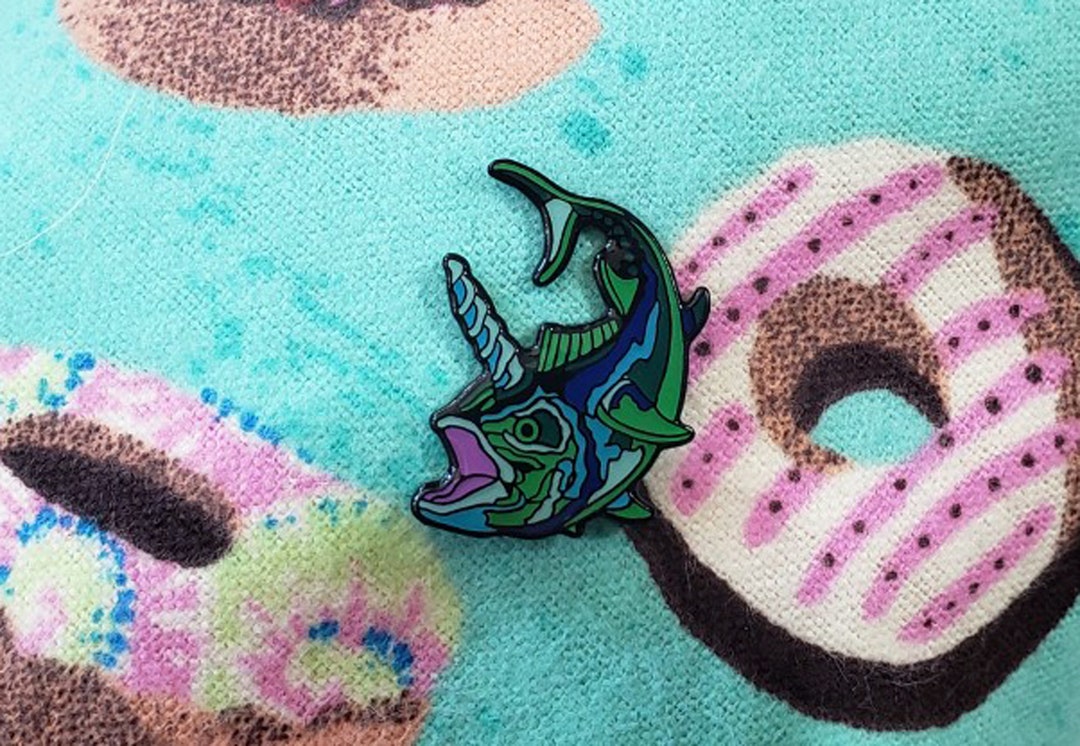 The Tunacorn Enamel Pin = Unicorn + Tuna - Etsy