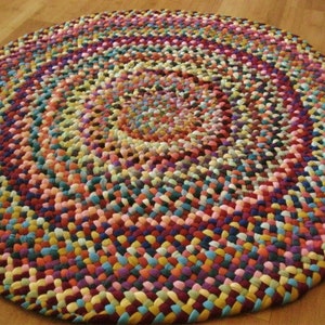 Made to Order Colorful Braided Round Rug in Upcycled Cotton - Etsy