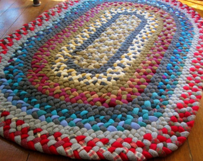 Made to Order Custom Handmade Oval Braided Wool Rug / Rag Rug for Your ...