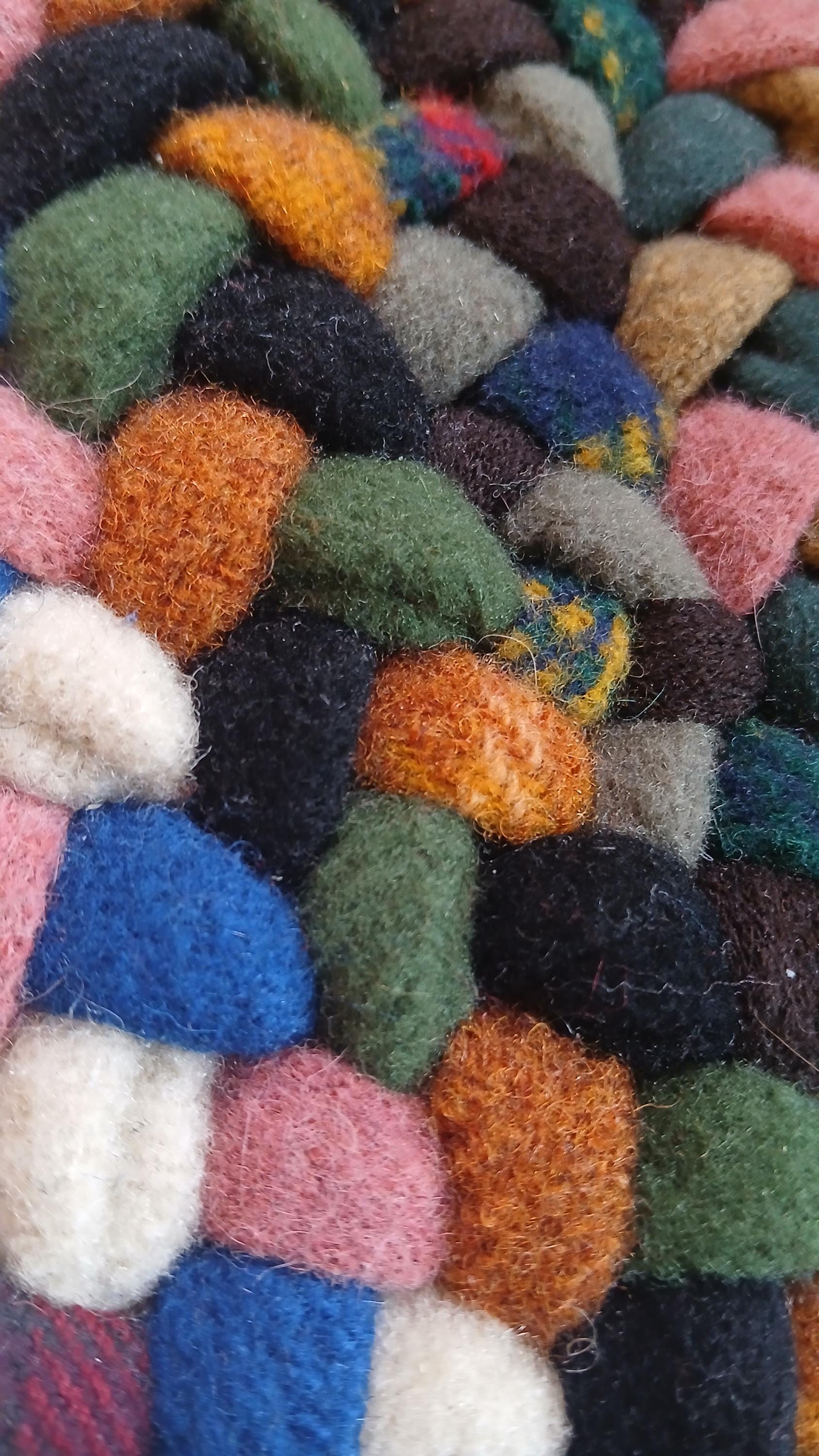 Colorful Handmade Braided Wool Oval Rug - Etsy