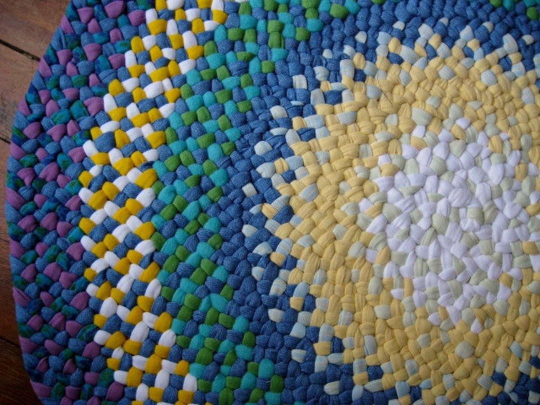 Made to Order Custom Handmade Hand Braided Round Rug / Rag Rug/ Carpet ...