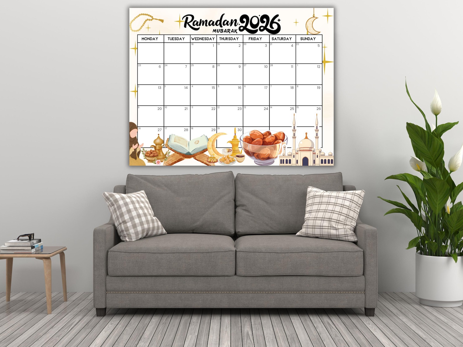Ramadan Calendar 2026 | Canva Editable & Printable Islamic Calendar 8 ...