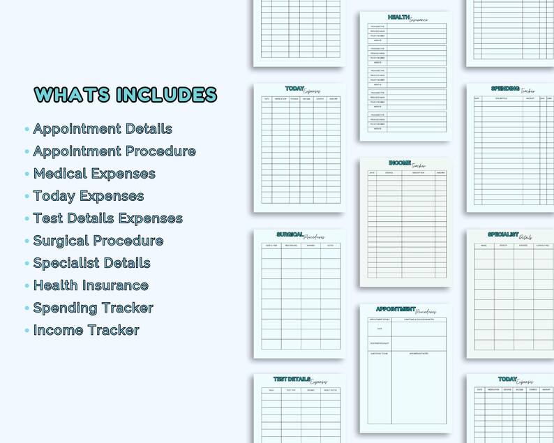 Medical Expense Tracker Printable: Patient Progress & Budget (fillable PDF) - Etsy