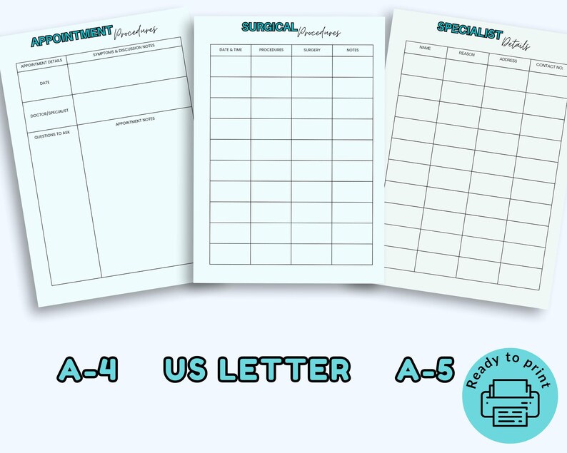 Medical Expense Tracker Printable: Patient Progress & Budget (fillable ...