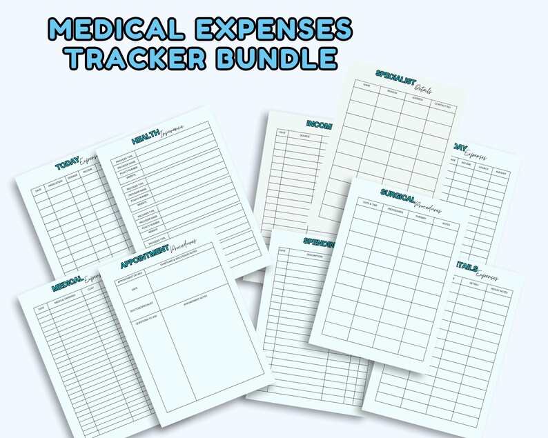 Medical Expense Tracker Printable: Patient Progress & Budget (fillable ...