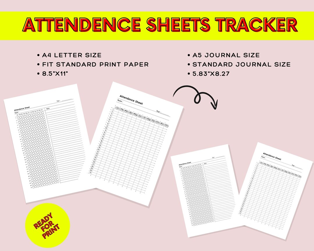Attendance Tracker Sheet Template, Attendance Tracker, Team Attendance ...