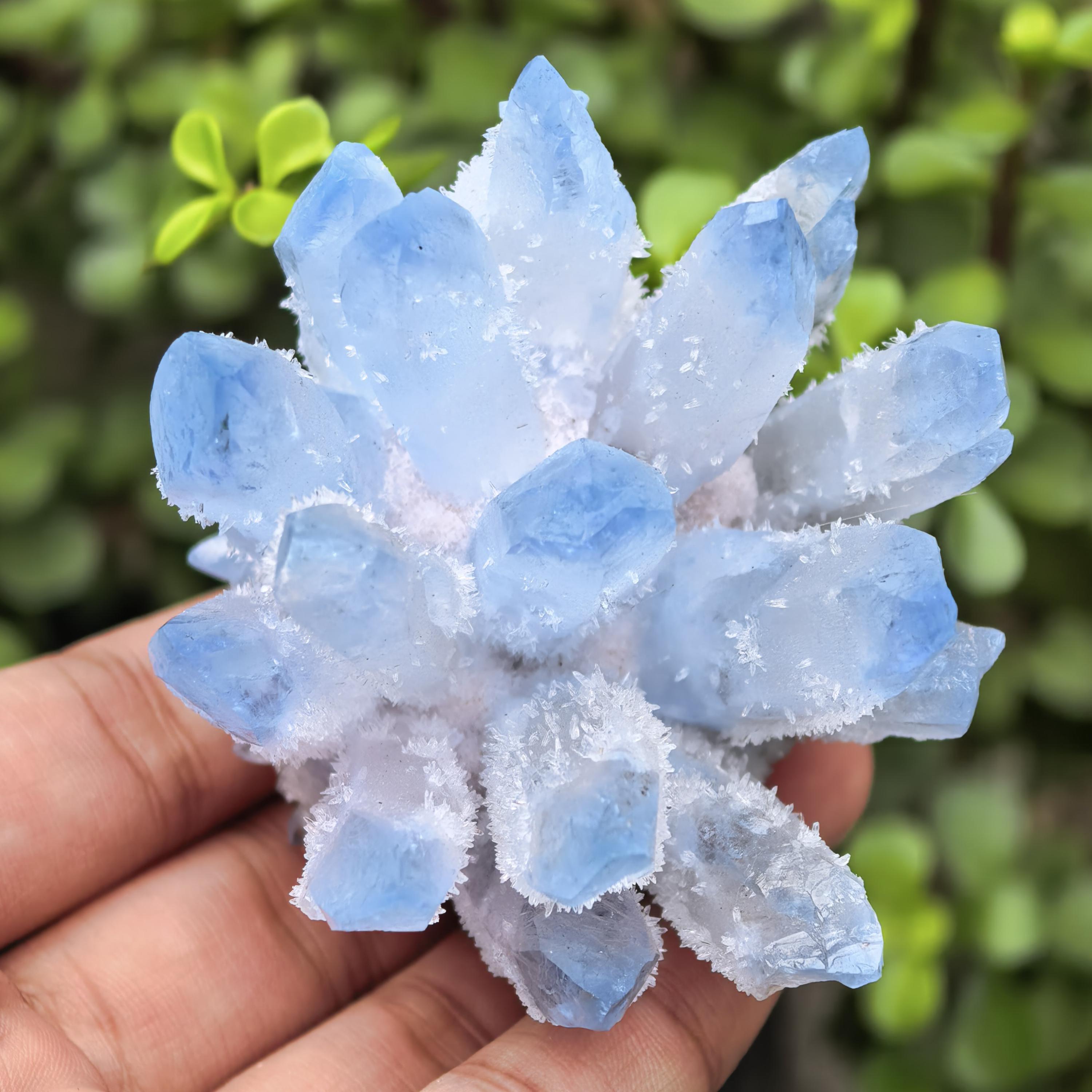 Natural Raw Aquamarine Crystal Cluster Healing Stone for Meditation ...