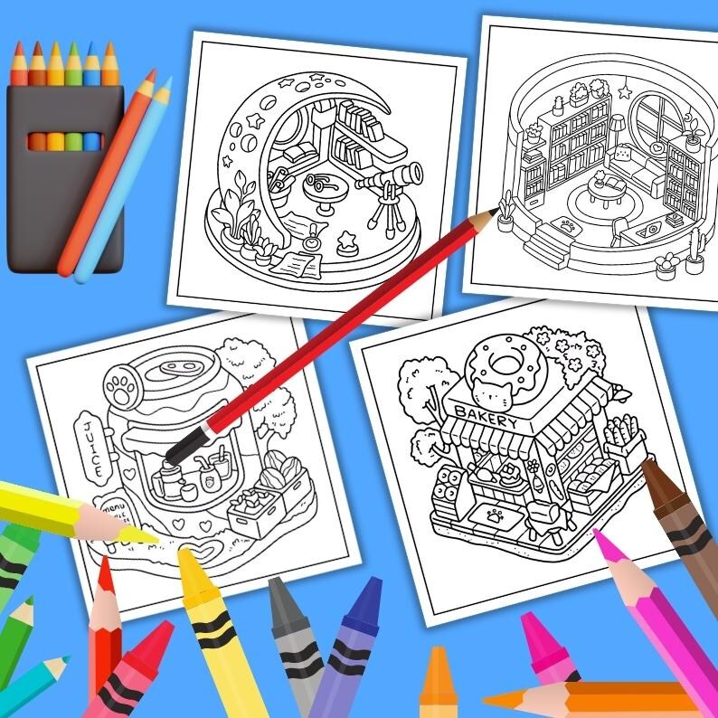 Little Corner Coloring Book , Cozy Little Corner, Hygge Spaces by ...